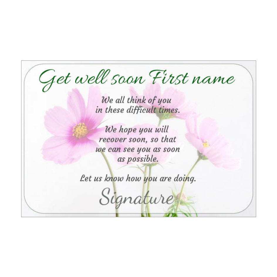 Card Recovery Flower Rose free template (card 1240)