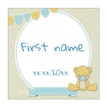 Birth gift label free template on Greetings-Discount