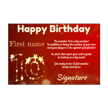 Printable Birthday Cards 10 Years