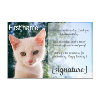 Birthday Card Cat free printable template or send online