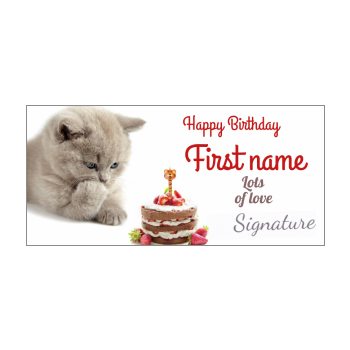 Birthday Card Cat free printable template or send online