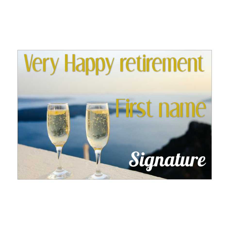 Card Congratulations Wishes Retirement Champagne Sea free template ...
