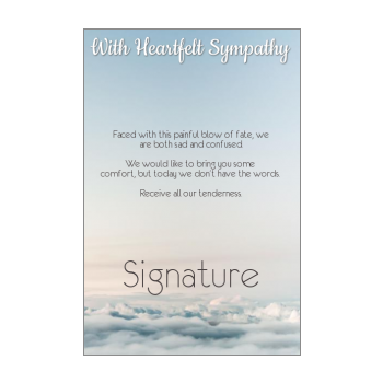 Card Condolences Blue Cloud Sky free template (card 1301)