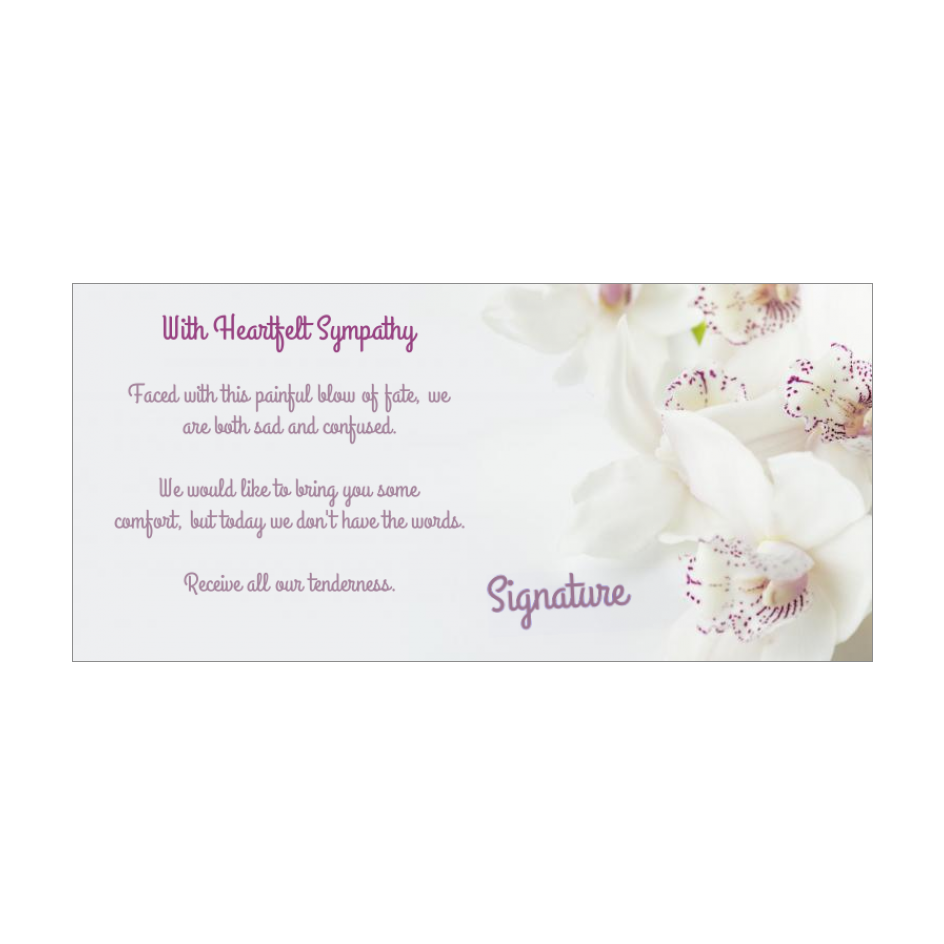 Card Condolences Flower White free template (card 1297)