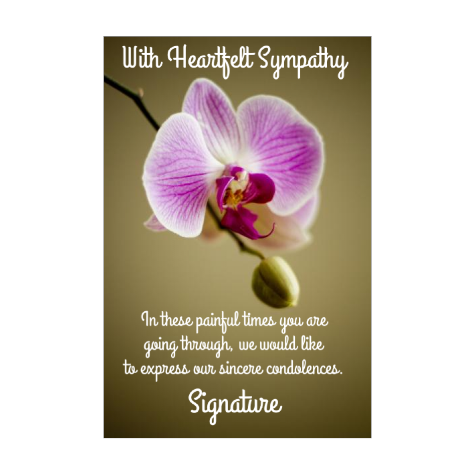 Card Condolences Flower Mauve Brown free template (card 2957)