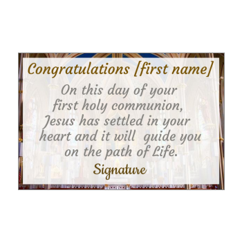 First Holy Communion congratulation card free templates on Greetings ...