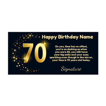 70th Birthday card free printable template or send online