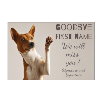 Card Farewell Goodbye Dog Brown Animals free template (card 3833)