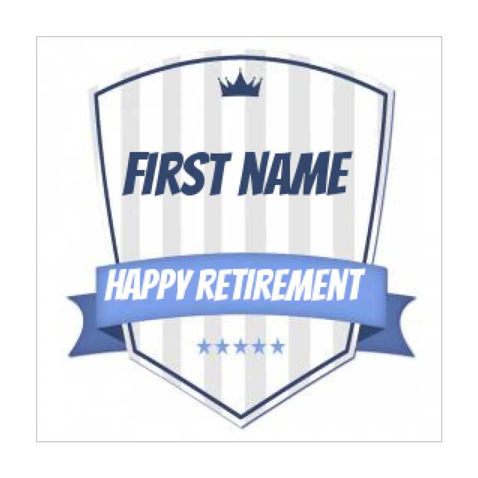 Label Gift Retirement Blue Coat Of free template (card 1158)
