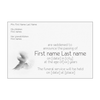 Free printable Death Announcement template - Greetings-Discount