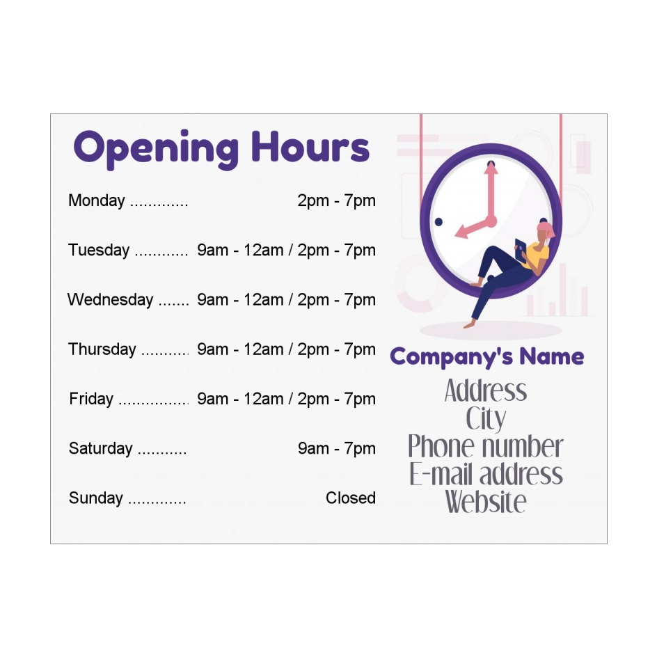 Poster Shop Restaurant Opening Hours Mauve Template card 3185 Poster Shop Restaurant Opening Hours Mauve Template card 3185
