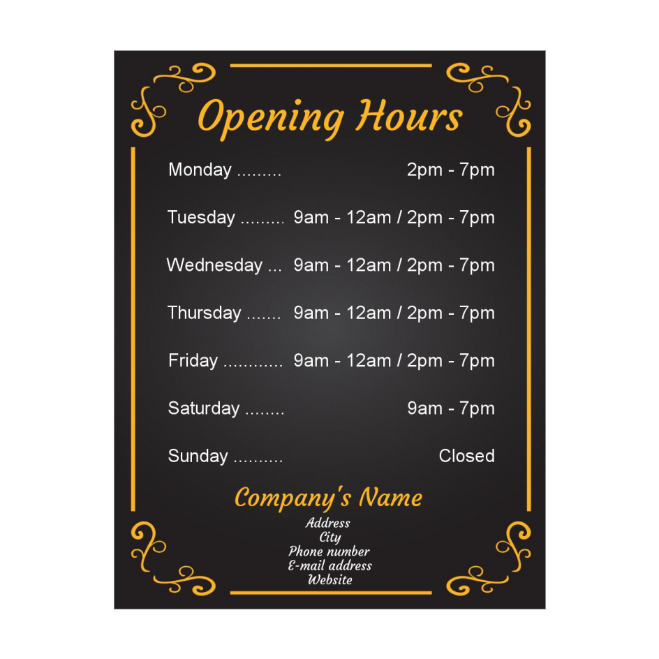 Poster Shop Restaurant Opening Hours Black Template card 3158 Poster Shop Restaurant Opening Hours Black Template card 3158
