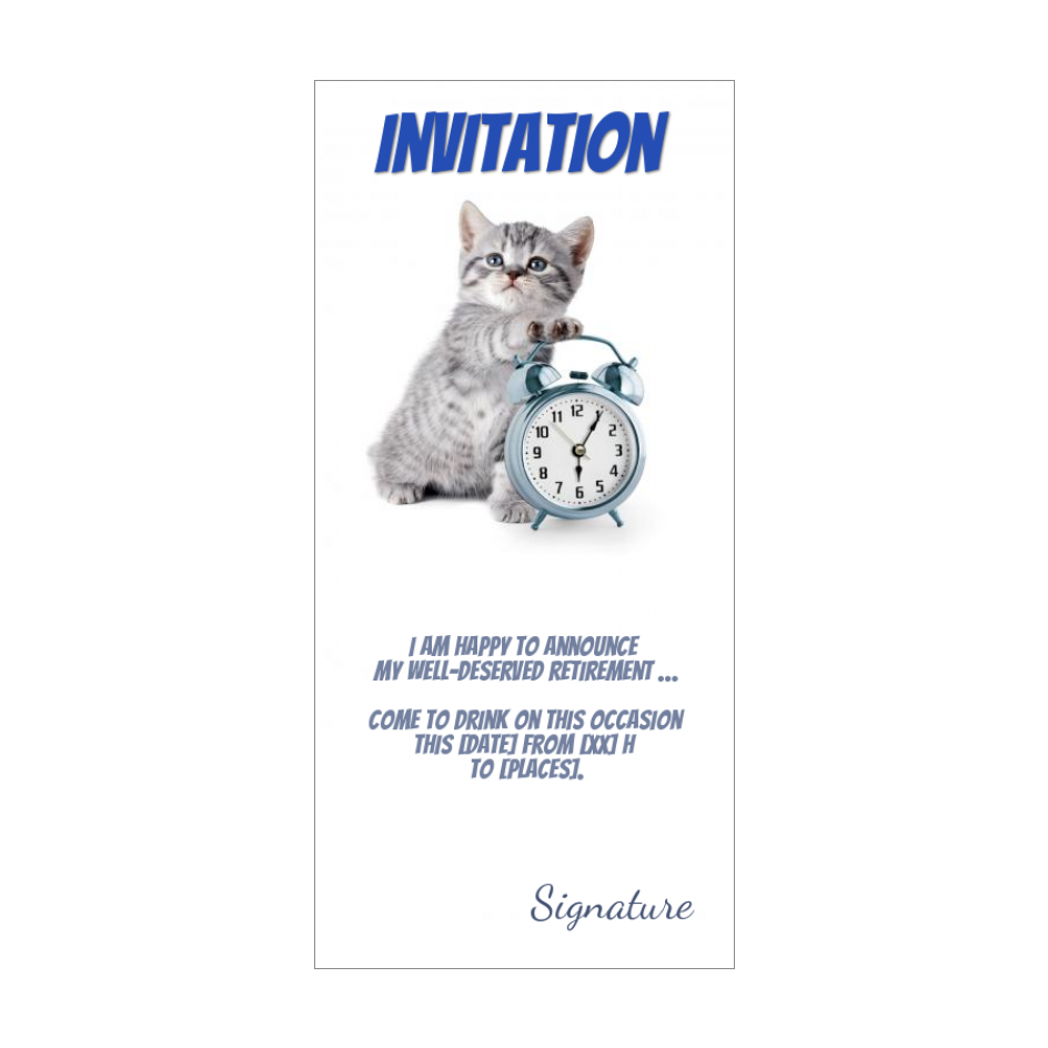 Cat Retirement Invitation