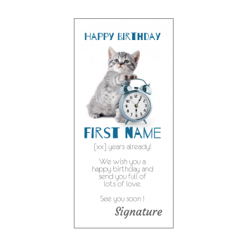 Birthday Card Cat free printable template or send online
