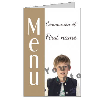 Menu Communion Brown with photo template (card 965)